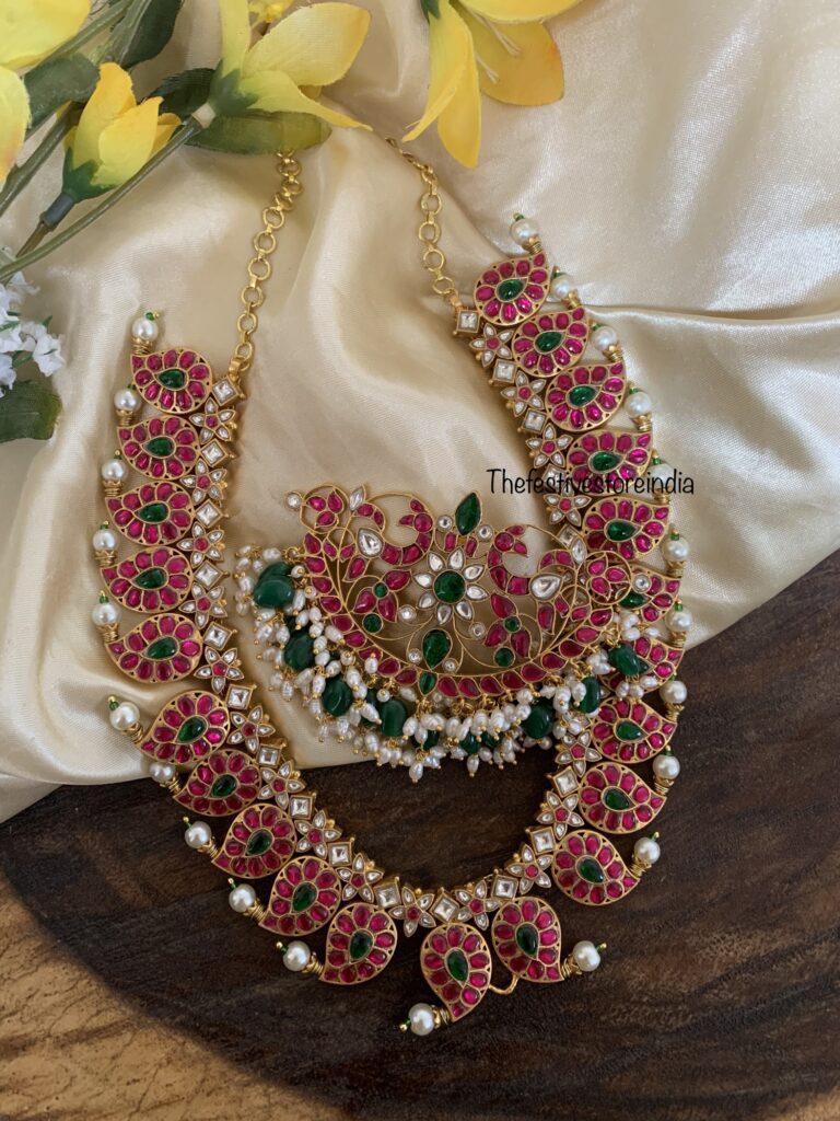 Made to order detachable pendant jadau mango haara - The Festive Store