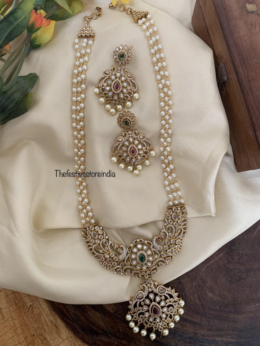 AD pearl haaram set - The Festive Store