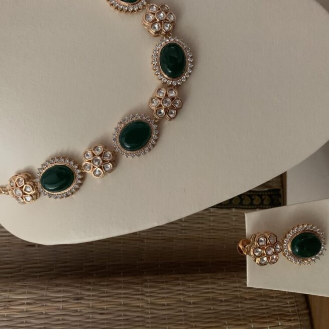 Green kundan set – The Festive Store
