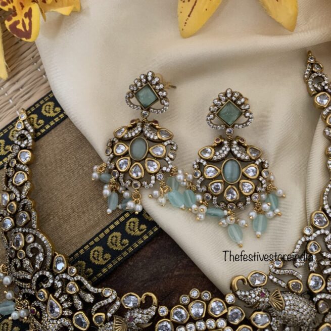 Victorian pastel blue necklace set – The Festive Store