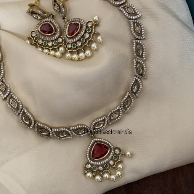 Victorian Ruby Attigai set – The Festive Store