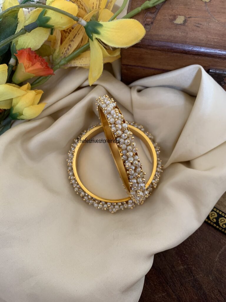 Budgeted cluster pearl bangles - The Festive Store