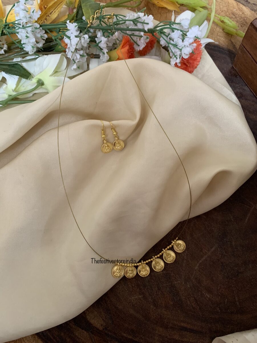 Minimalist micro gold kaasu set | Invisible chain - The Festive Store