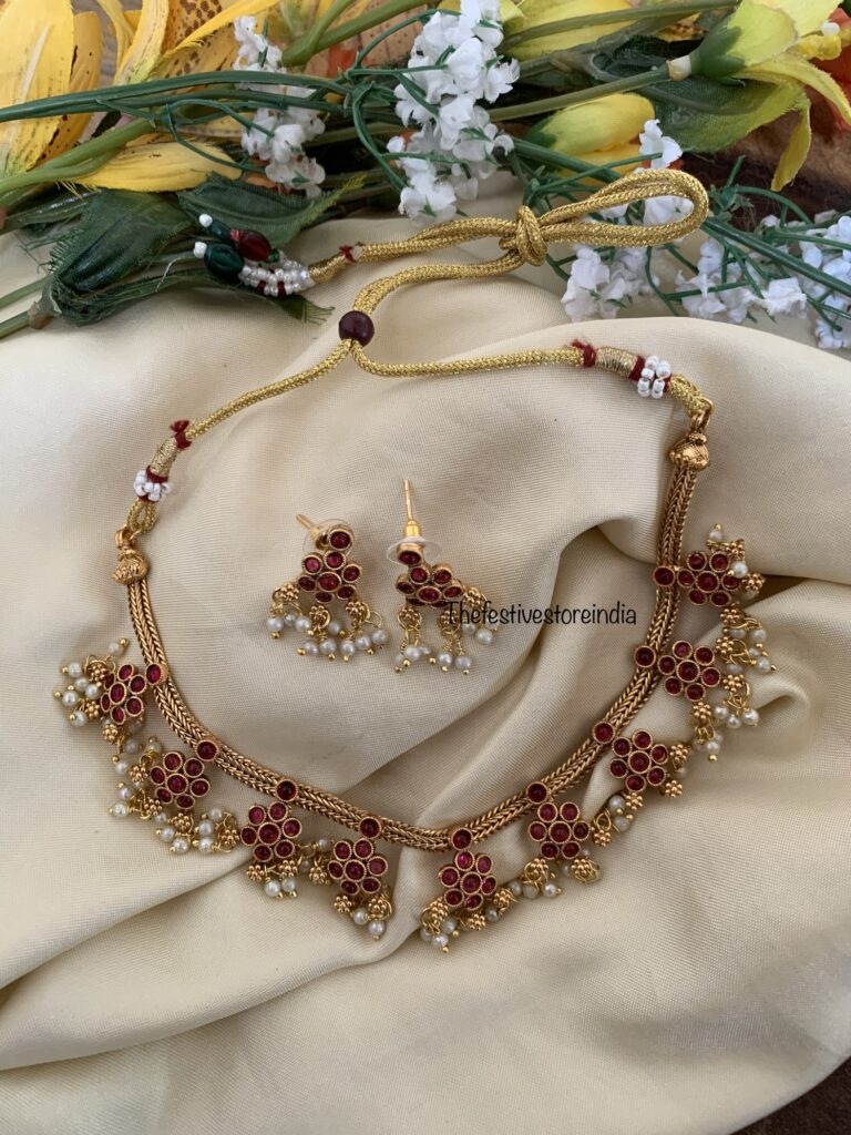Budgeted kemp gejje necklace set - The Festive Store