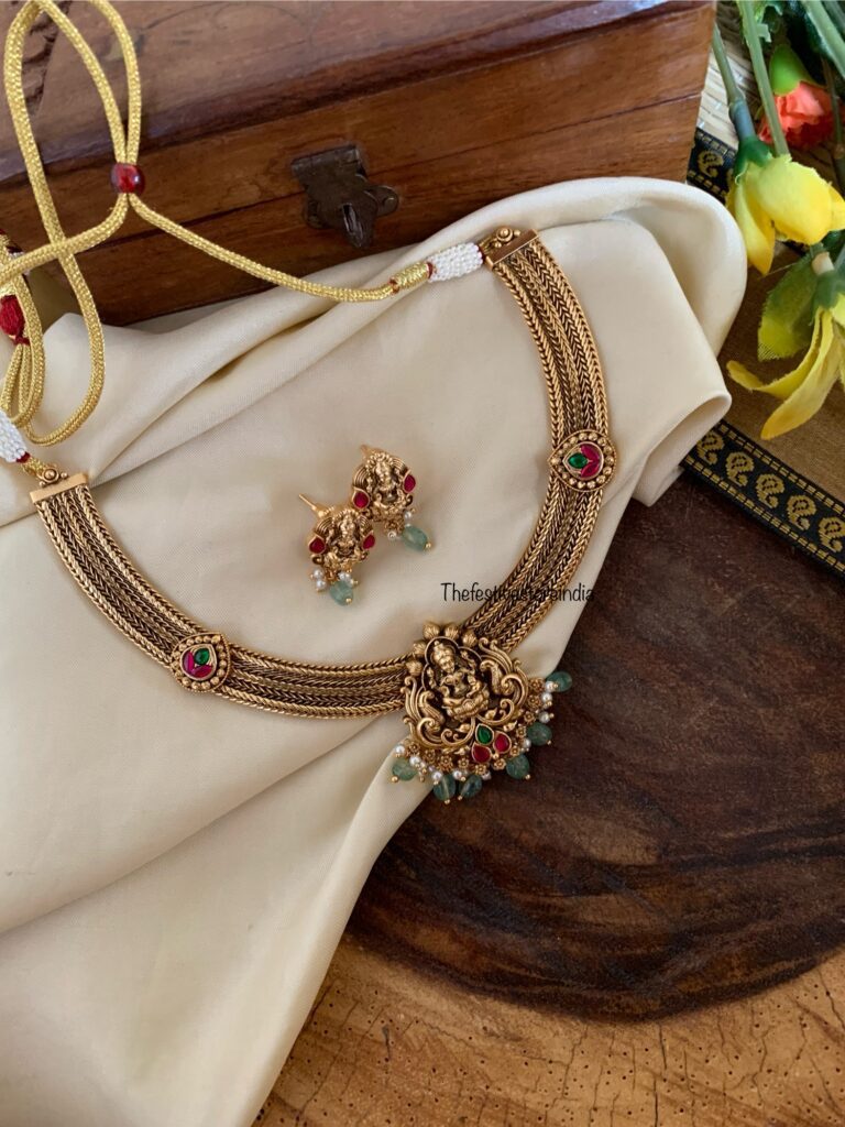 Bridal Lakshmi attigai chain set - The Festive Store