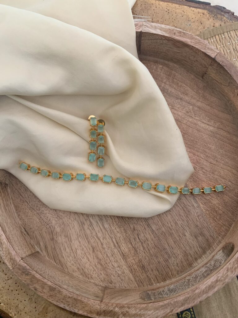 Gold polish blocks set - Mint - The Festive Store