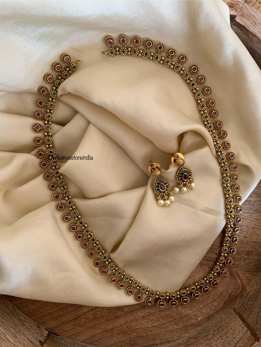 45cms mini kemp bottu haaram set - The Festive Store