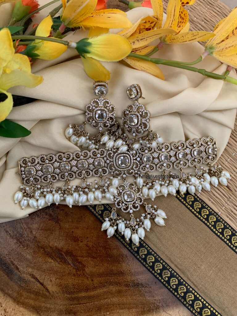 Bridal white choker set - The Festive Store