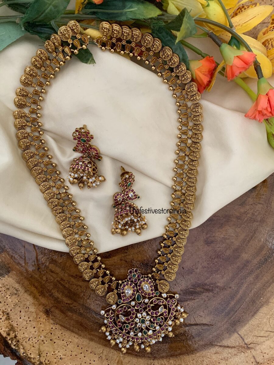 Bridal classic kaasu haaram set | Haaram | Bridal | long chain - The ...