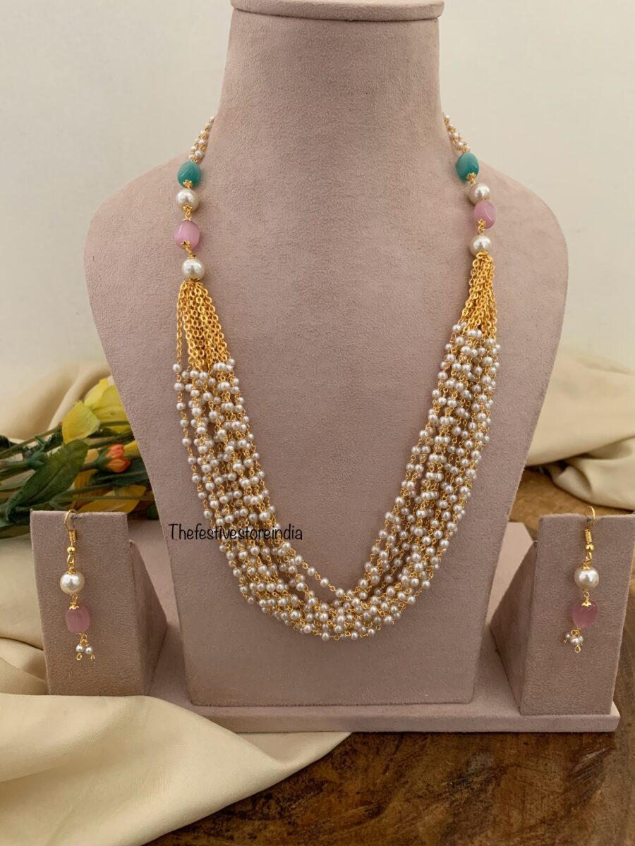 Layered pearls haaram set | Haaram | Bridal | long chain | Kerala ...