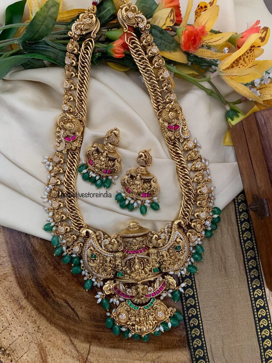 Premium Lakshmi Jalebi chain Haaram set | Haaram | long chain | Bridal ...