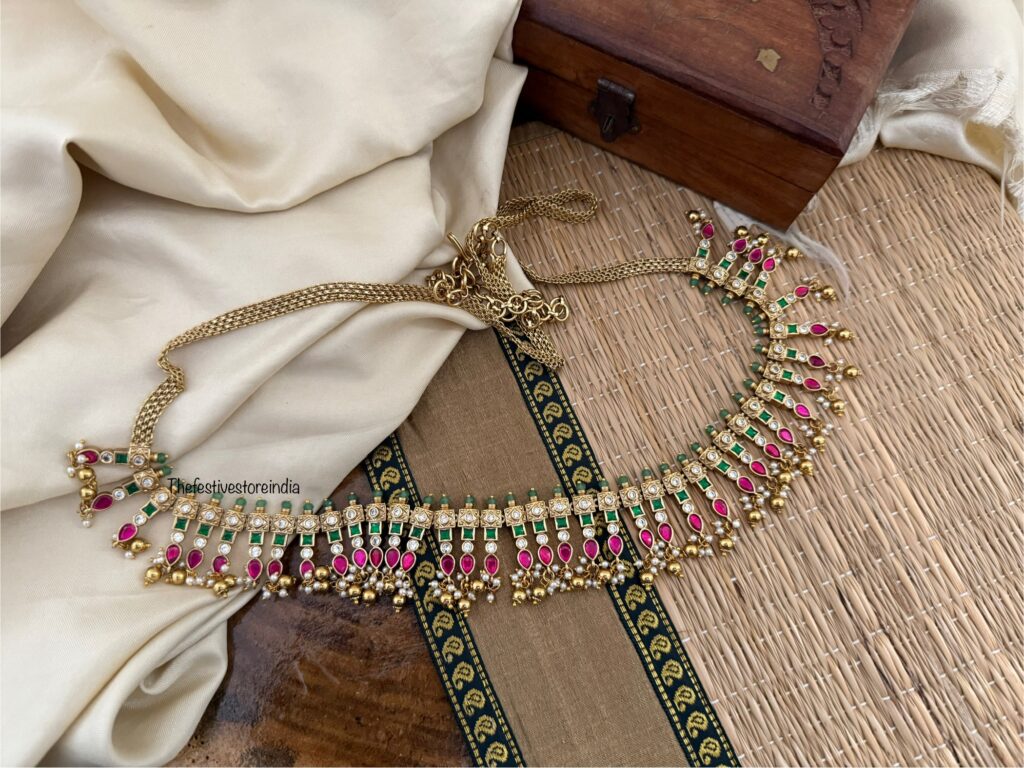 Jadau stones Hip chain | Waist chain | Bridal - The Festive Store