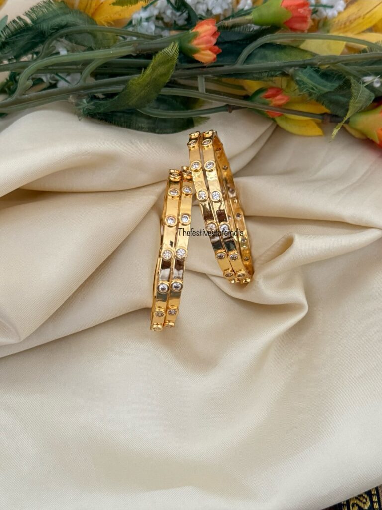 Gold look alike bangles - Set of 4 - The Festive Store